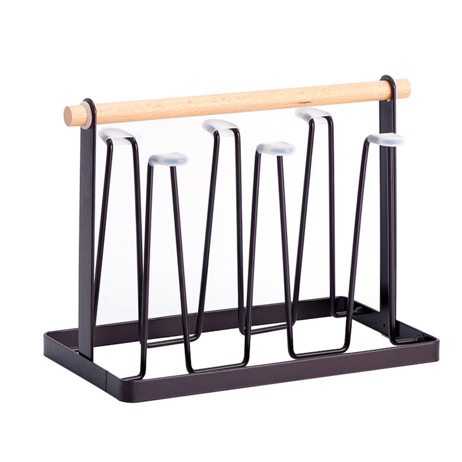Cup Drying Rack 6 Hooks Wooden Handle Electroplating Iron Art Space ...