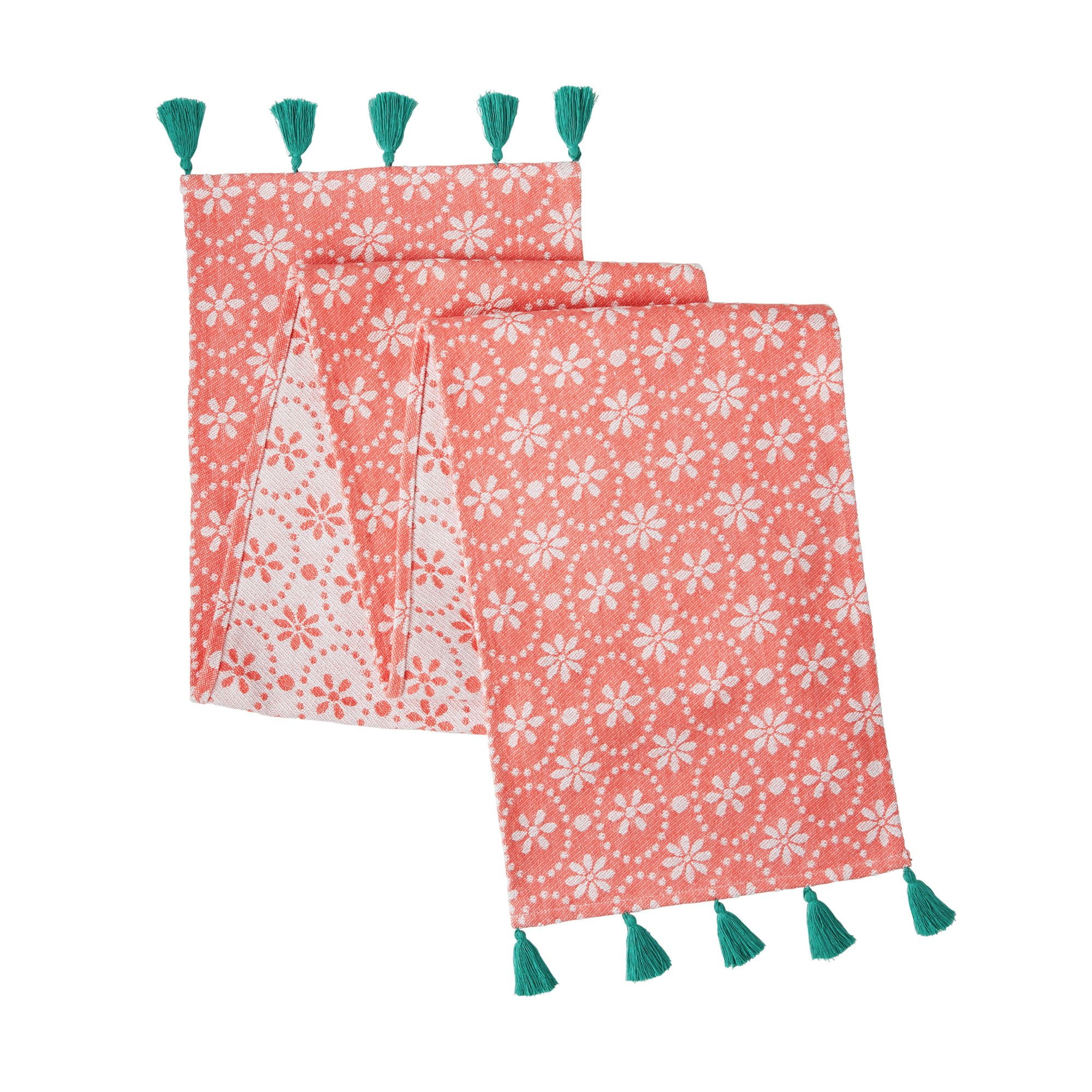 The Pioneer Woman Floral Geo Table Runner, Red, 14"W x 90"L - Walmart.com