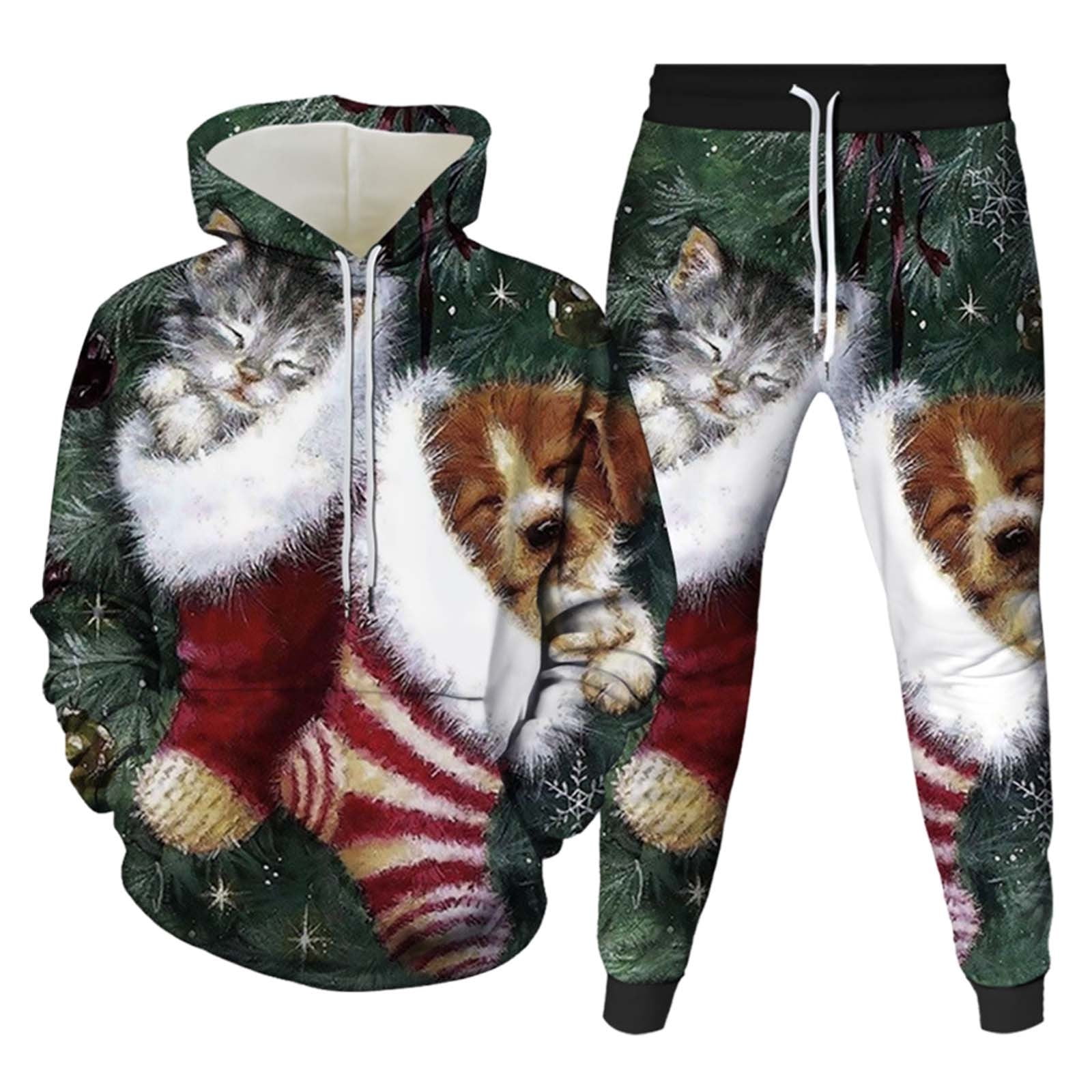 Click here for Ediodpoh Mens Suits Mens Christmas Sweatsuit 2 Pie... prices