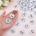1Set Acrylic Pendants Flat Round with Number White 34x1mm Hole: 3.5mm ...