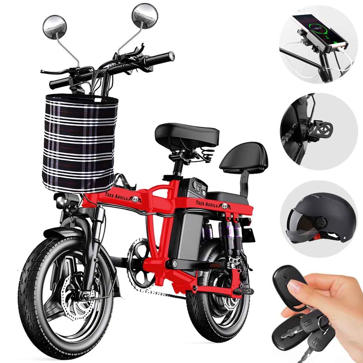 Bicicleta Eléctrica Uber Autonomía 60km Real S1 Color Rojo | Walmart en ...