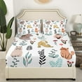 Erosebridal Cartoon Cat Fitted Sheet Set Queen,Floral Flower Fitted ...