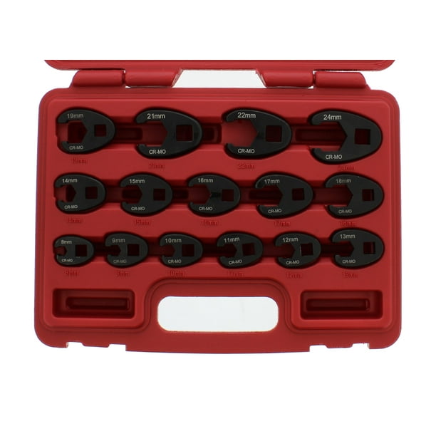 ABN Jumbo Crowfoot Flare Nut Wrench Set Metric 15pc for 3/8" 1/2" Drive ...