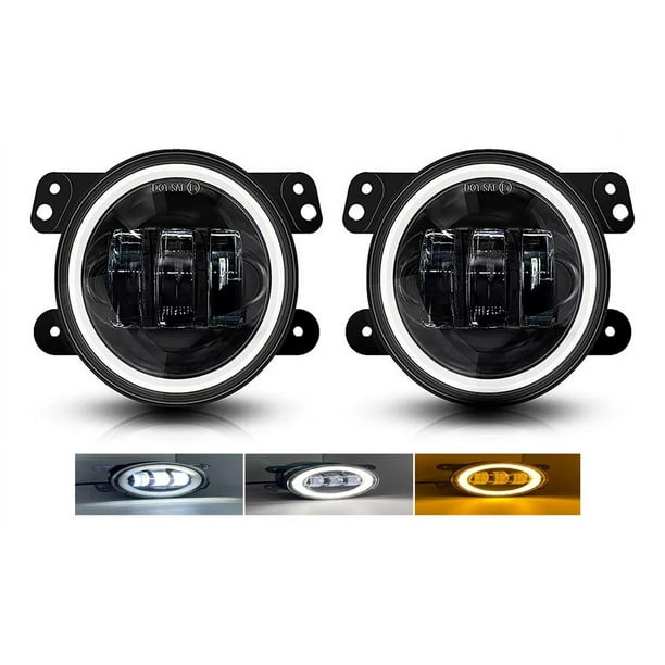Par 4'' Led Faros Niebla Universal Ronda Ojos De Angel Jeep | Walmart ...