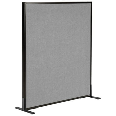 48-1/4"W x 60"H Freestanding Office Partition Panel with Partial Window ...