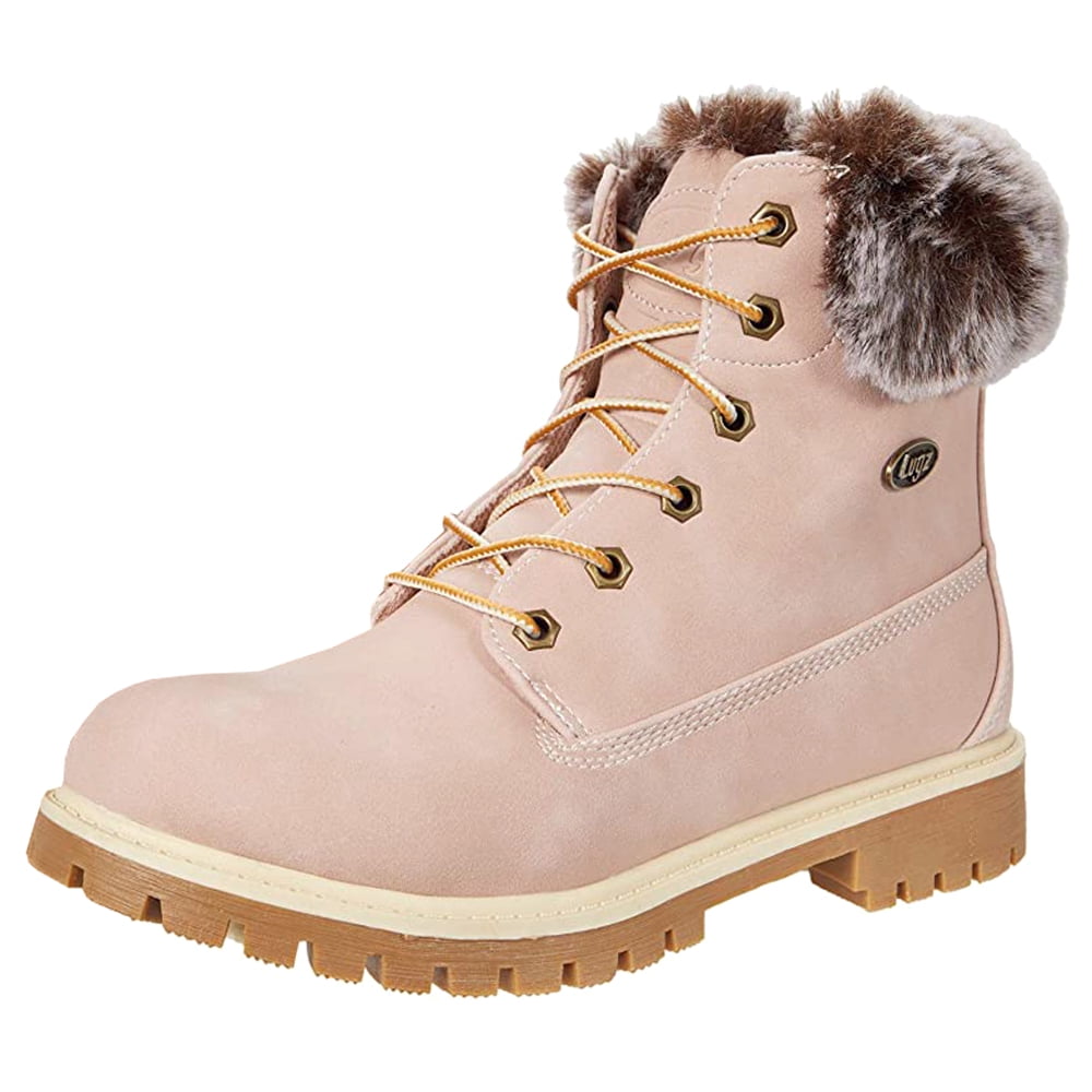 Lugz Women's Rucker Hi Faux Fur Lace Up Casual Boots, Ankle Low