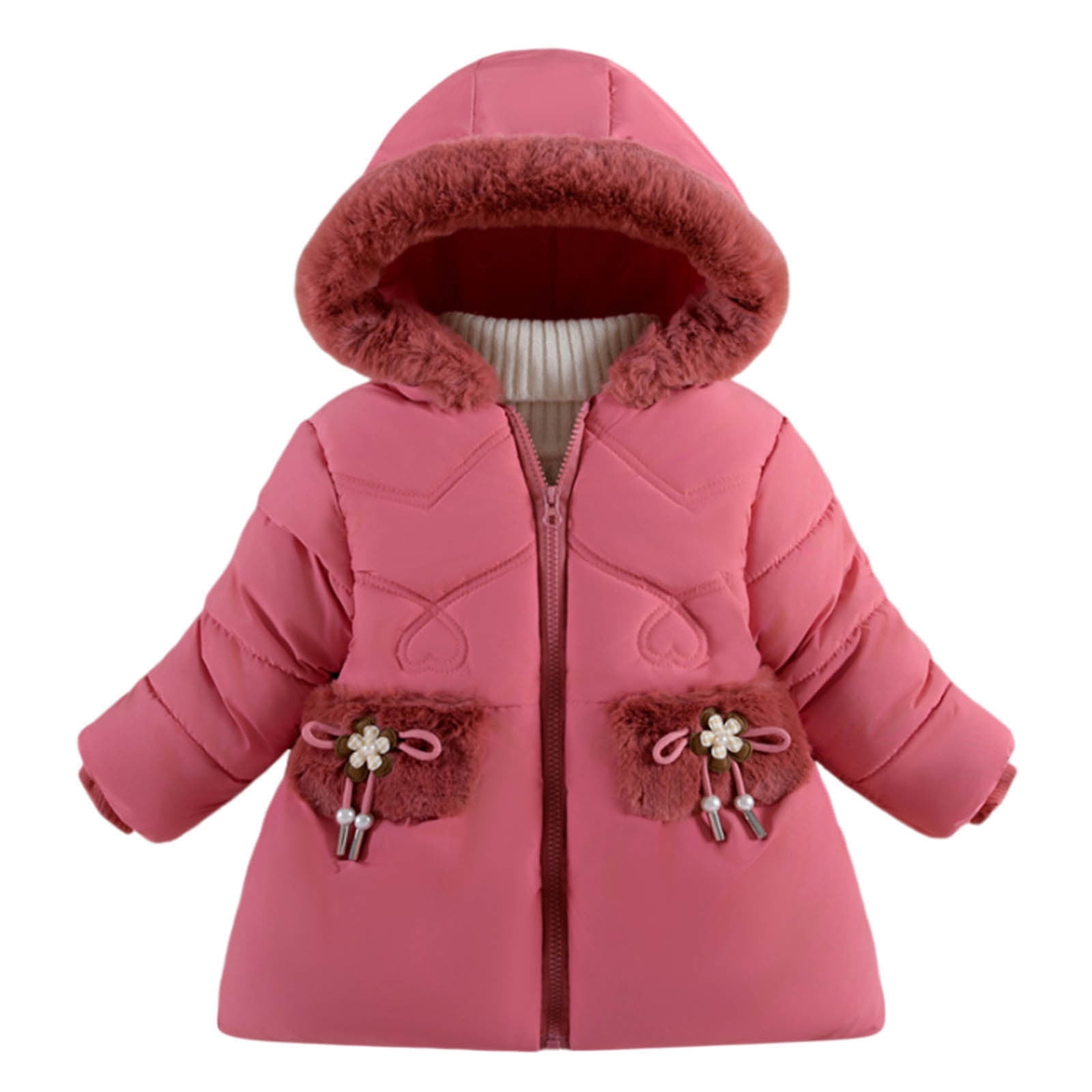 Click here for Valmass Toddler Girls Parka Puffer Jacket With Fau... prices