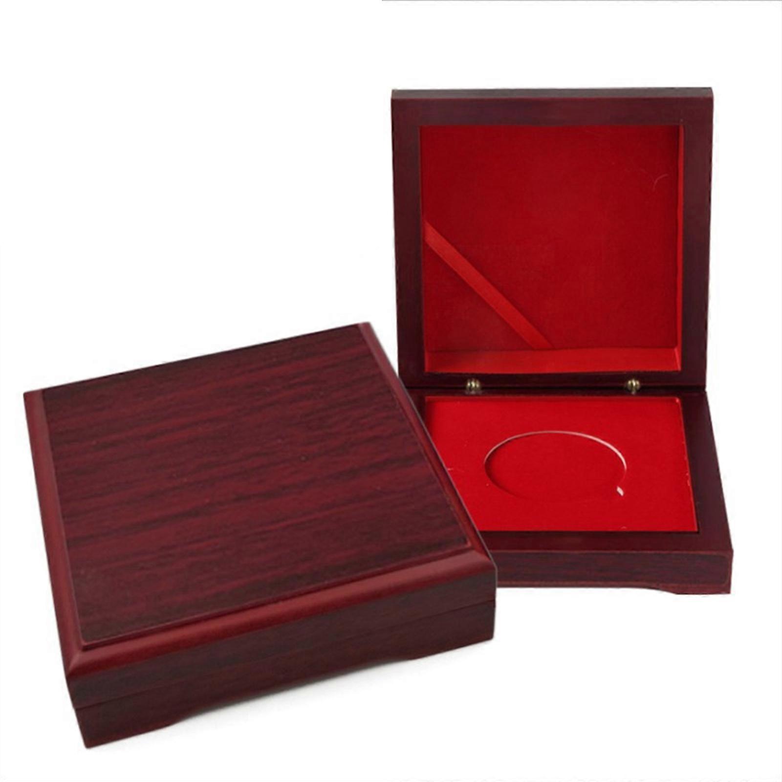 Wooden Coin Storage Box Display Case Commemorative Coin Protection Box ...