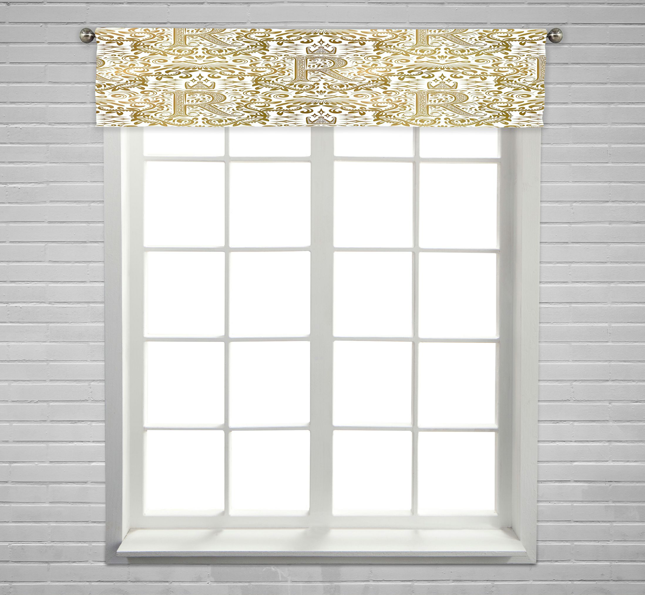 ABPHQTO Golden White Vintage Gold Royal Classic Baroque Window Curtain ...