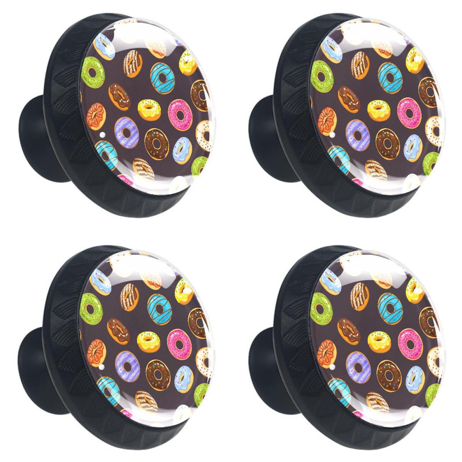 4 Pcs Delicious Donut Chocolate Knobs for Kitchen Cabinet Cupboard ...