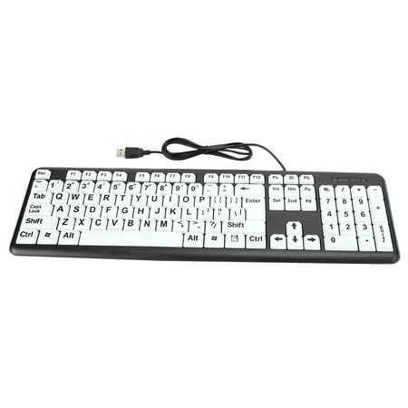 Large Print Wired Keyboard High Contrast Wired Keyboard Lightweight ...