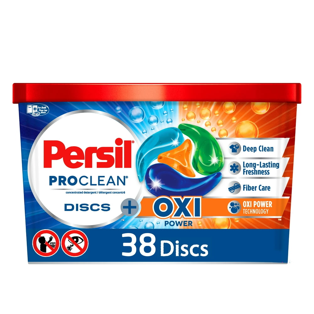Persil Laundry Detergent Pacs, Discs plus OXI Power, 38 Count - Walmart ...
