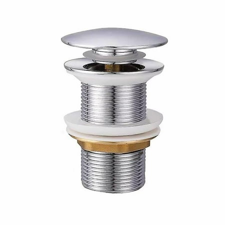 YDJKET Basin Sink Waste Sink Plug Modern Chrome Slotted Bathroom Push ...