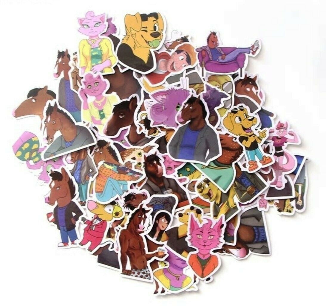 BoJack Horseman Cartoon Series Themed Set of 58 Assorted Stickers Decal ...