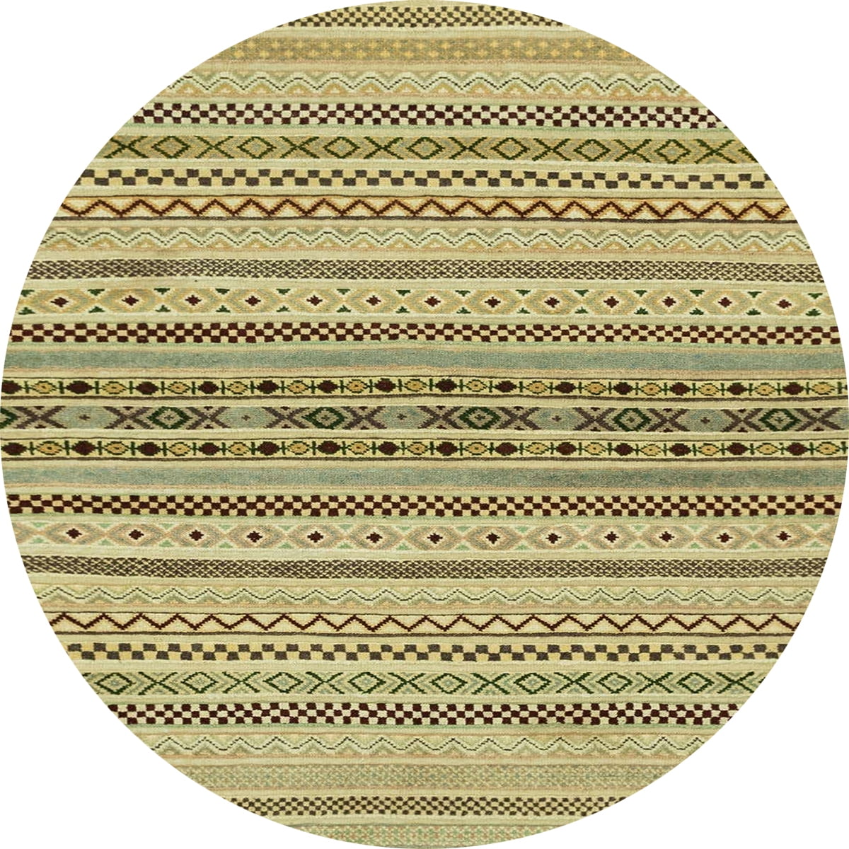 Ahgly Company Indoor Round Abstract Metallic Gold Abstract Area Rugs, 5 ...