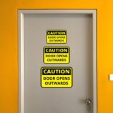 Classic Framed Plus Caution Door Opens Outwards Wall or Door Sign ...