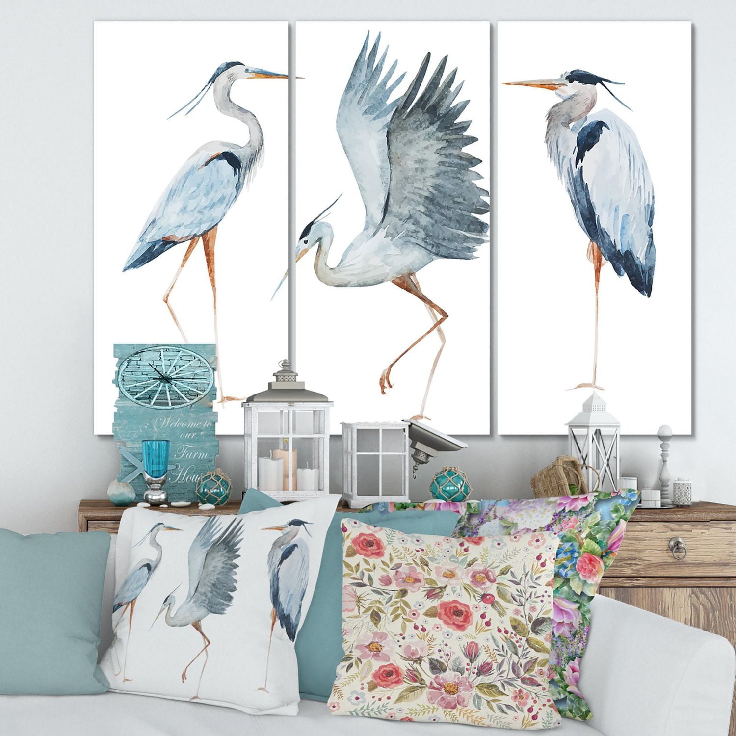 Click here for Designart Heron Birds Ii Canvas Wall Art 36in X 28... prices