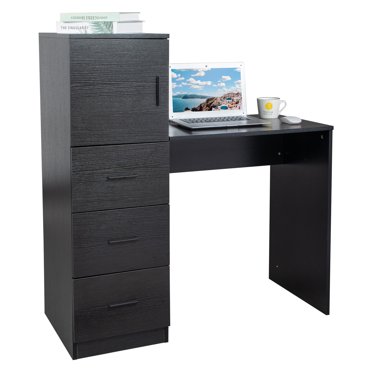 HomCom Farm Style Home Office Computer Desk with 2 Drawers, 2 Cabinets ...