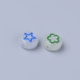 500gs Luminous Acrylic Beads Glow in the Dark Flat Round with Star ...