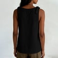 Czzoypi Summer Linen Tops for Women Casual Smocked Round Neck ...