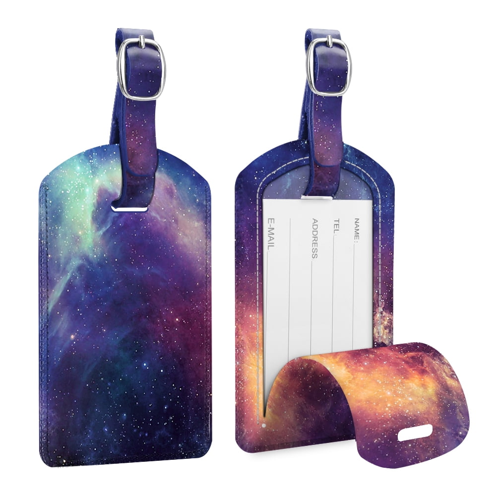 [2 Pack] Fintie Luggage Tags, PU Leather Name ID Label Holder with ...