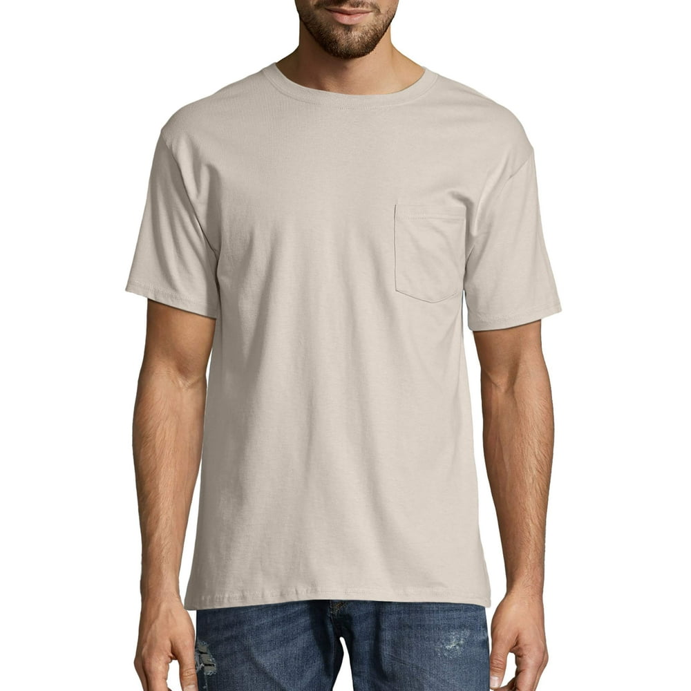 Hanes - Hanes Men's Authentic Short Sleeve Pocket Tee - Walmart.com ...