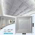 Art3d PVC Ceiling Tiles 12-Piece 24x24 inch Glue up Ceiling Tiles in ...