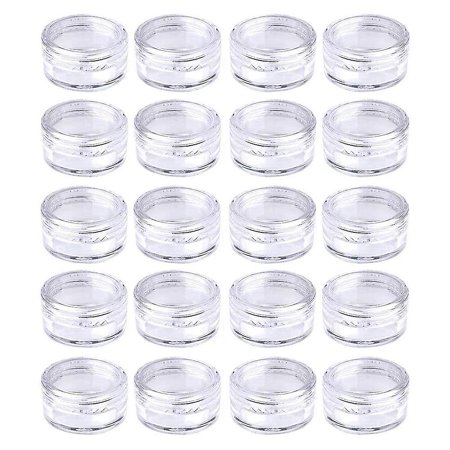 20 Pieces Small Clear Round Travel Sample Jar Pots For Women Creams ...
