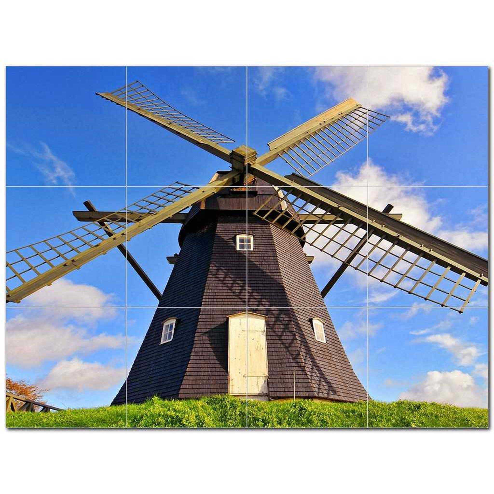 Windmill Photo Ceramic Tile Mural Kitchen Backsplash Bathroom Shower ...