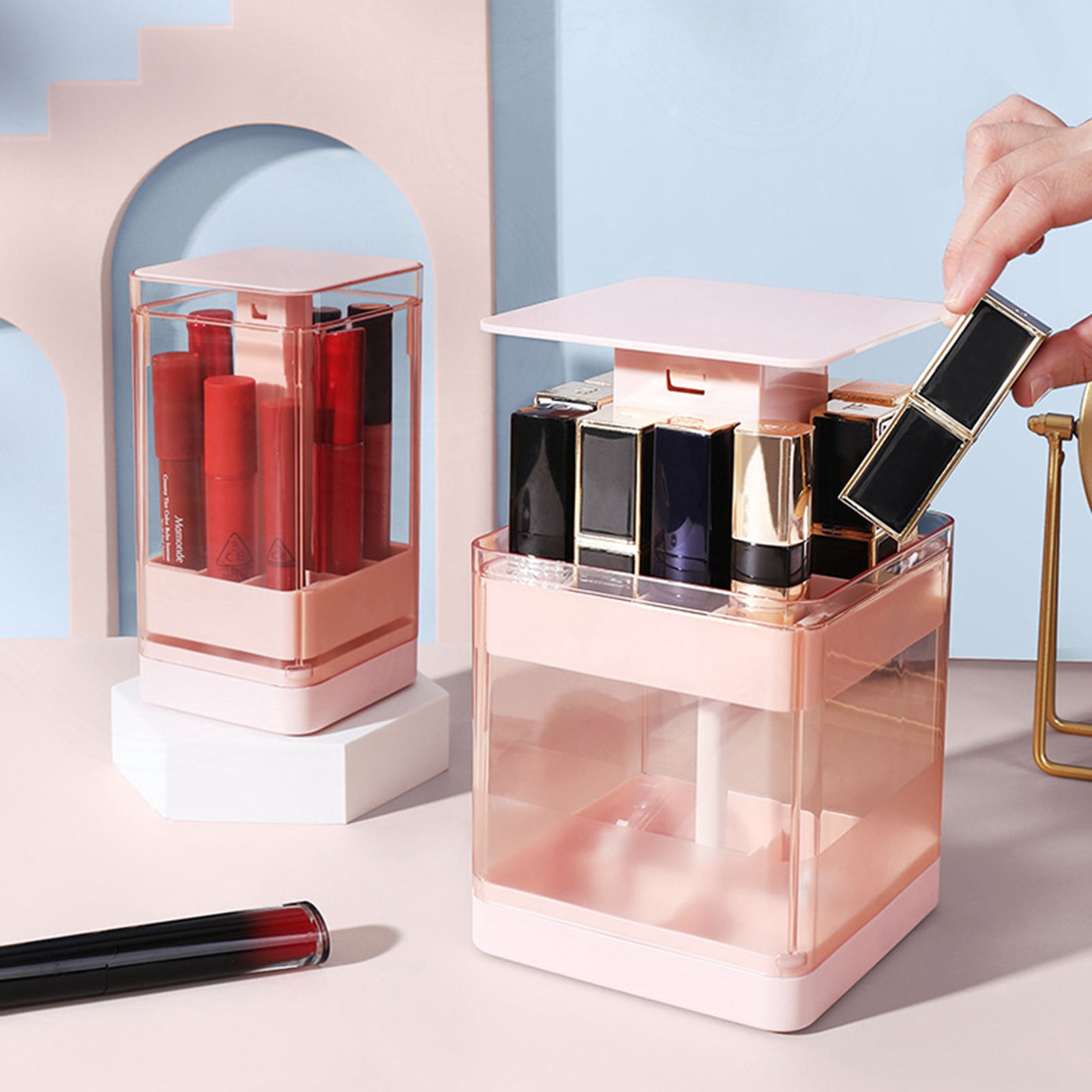 Soporte para lápiz labial de elevación prensada, vitrina de lápiz ...