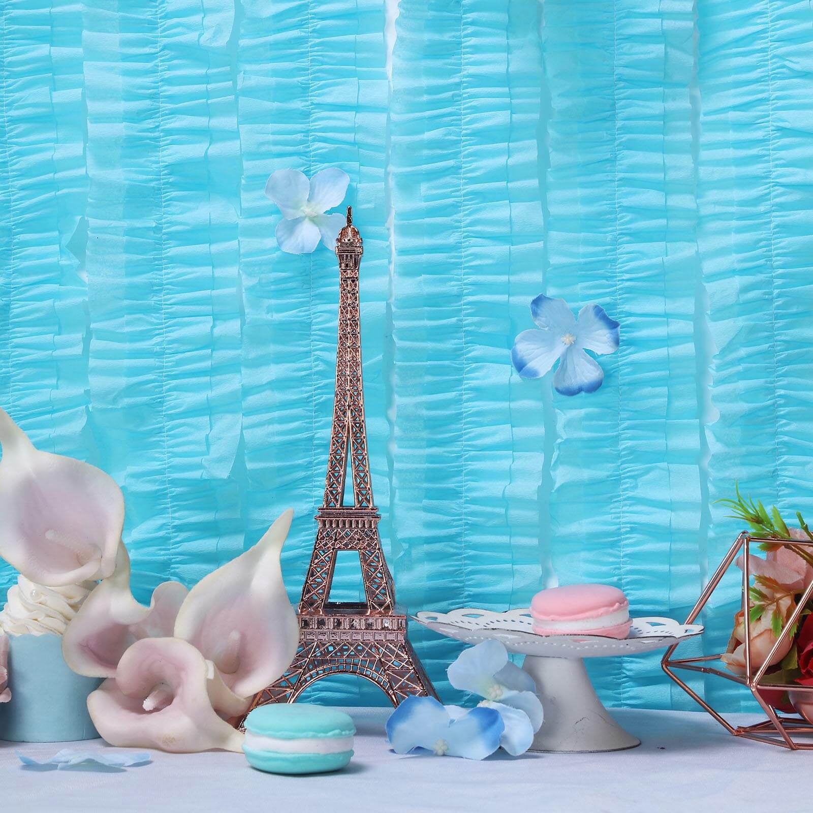 Efavormart 3 Rolls - 28 FT BLUE Ruffled Paper Strand | Streamer ...