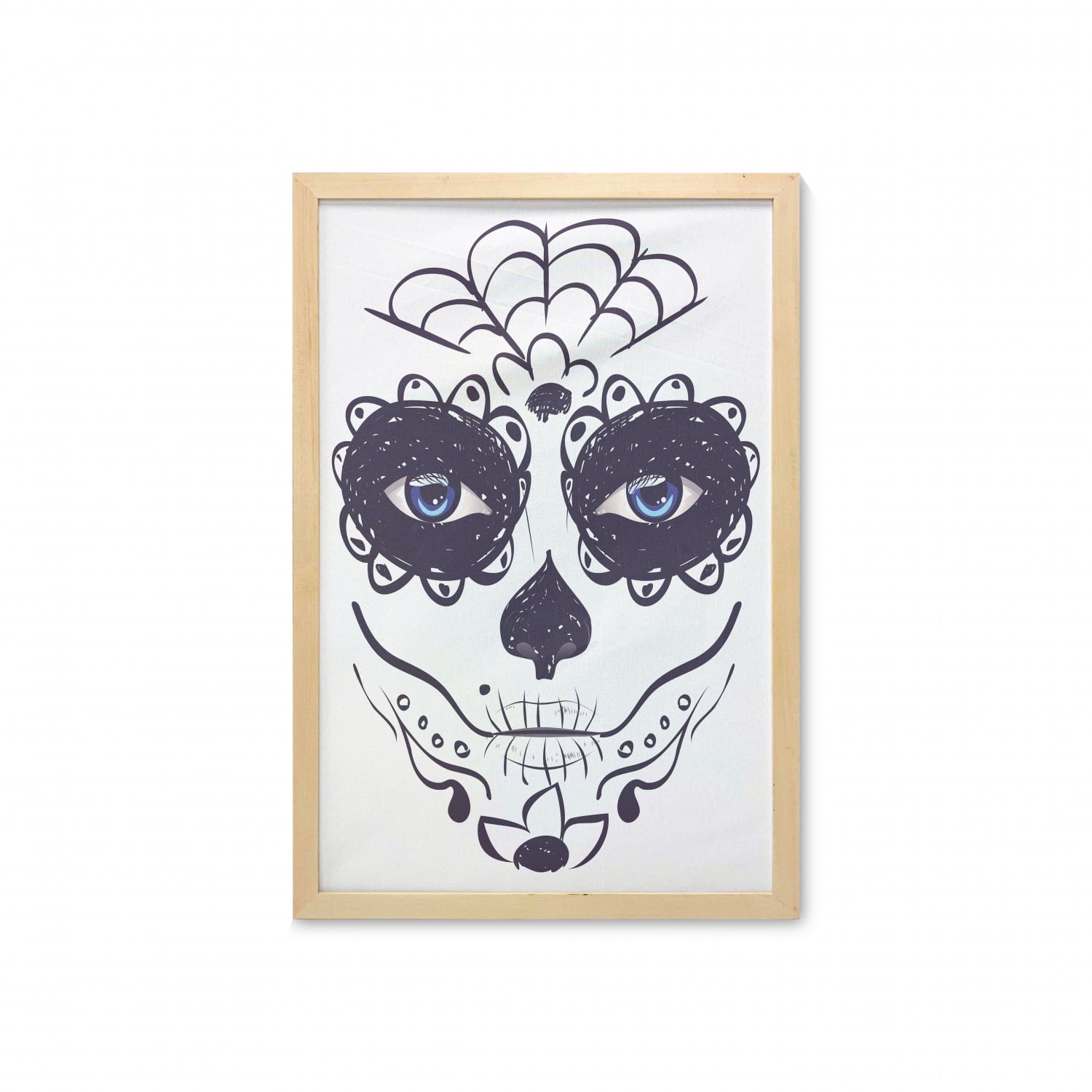 Day of the Dead Wall Art with Frame, Dia de los Muertos Sugar Skull ...