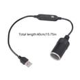 12W USB A To 12VDC Car Cigarettes Power Adapters Cable For DashCam And ...