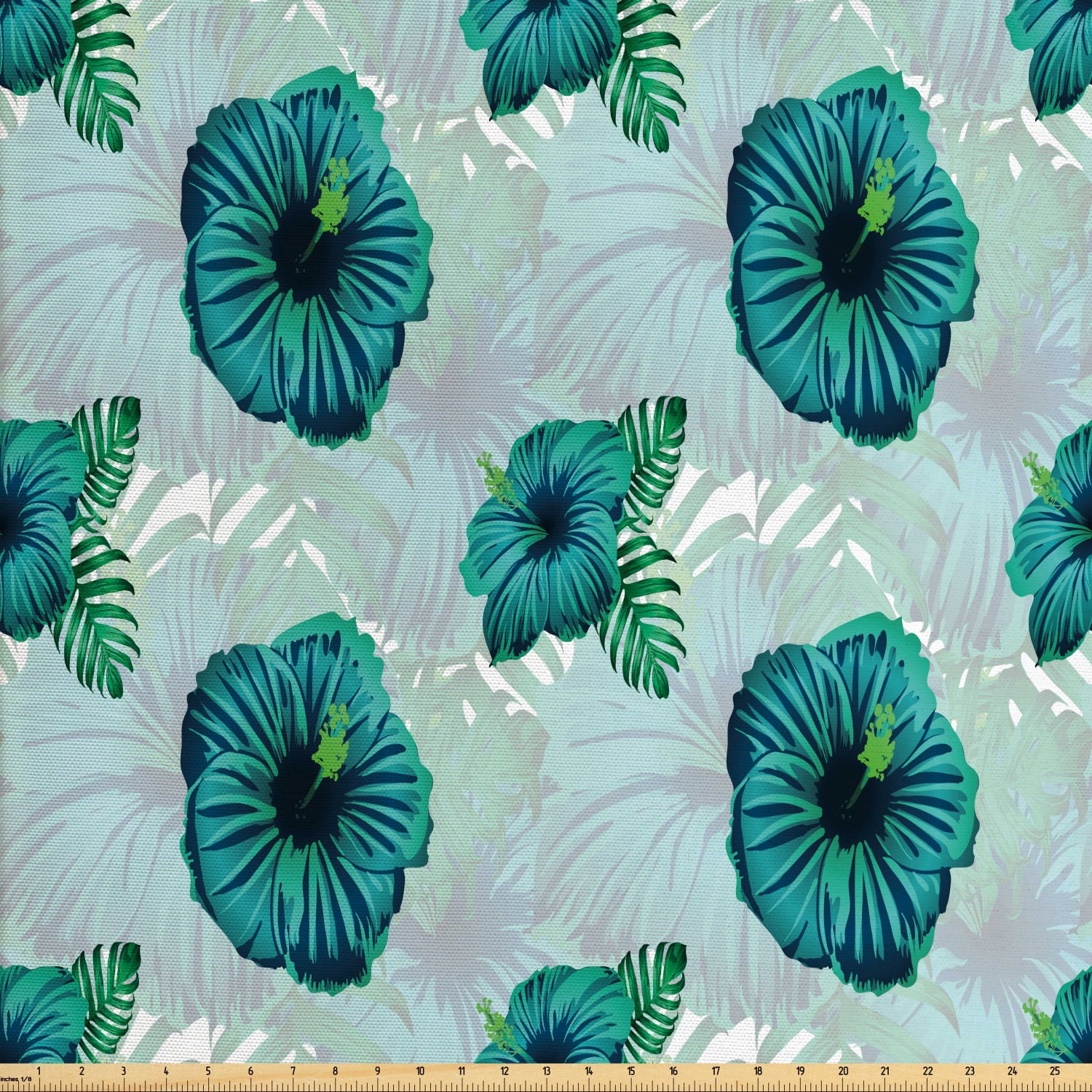 Tropical Fabric by the Yard, Hawaiian Exotic Jungle Hibiscus Flower ...