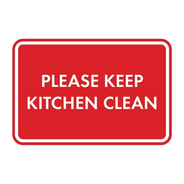 Classic Framed Please Keep Kitchen Clean Sign (Red) - Small - Walmart.com