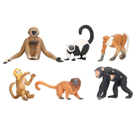 Plastic Animals Monkey Toy Set,6Pcs Monkey Models Playset Monkey ...