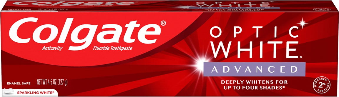 Colgate White Advanced Whitening Toothpaste, Sparkling White, 4.5 oz ...