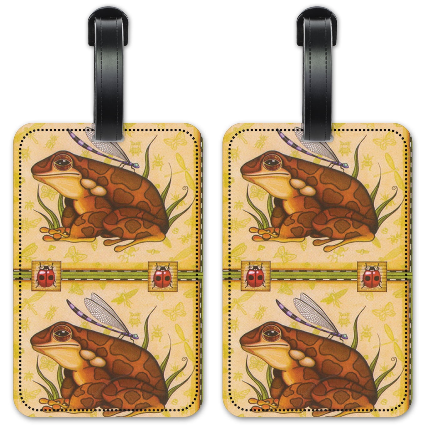 Brown Frogs - Luggage ID Tags / Suitcase Identification Cards - Set of ...