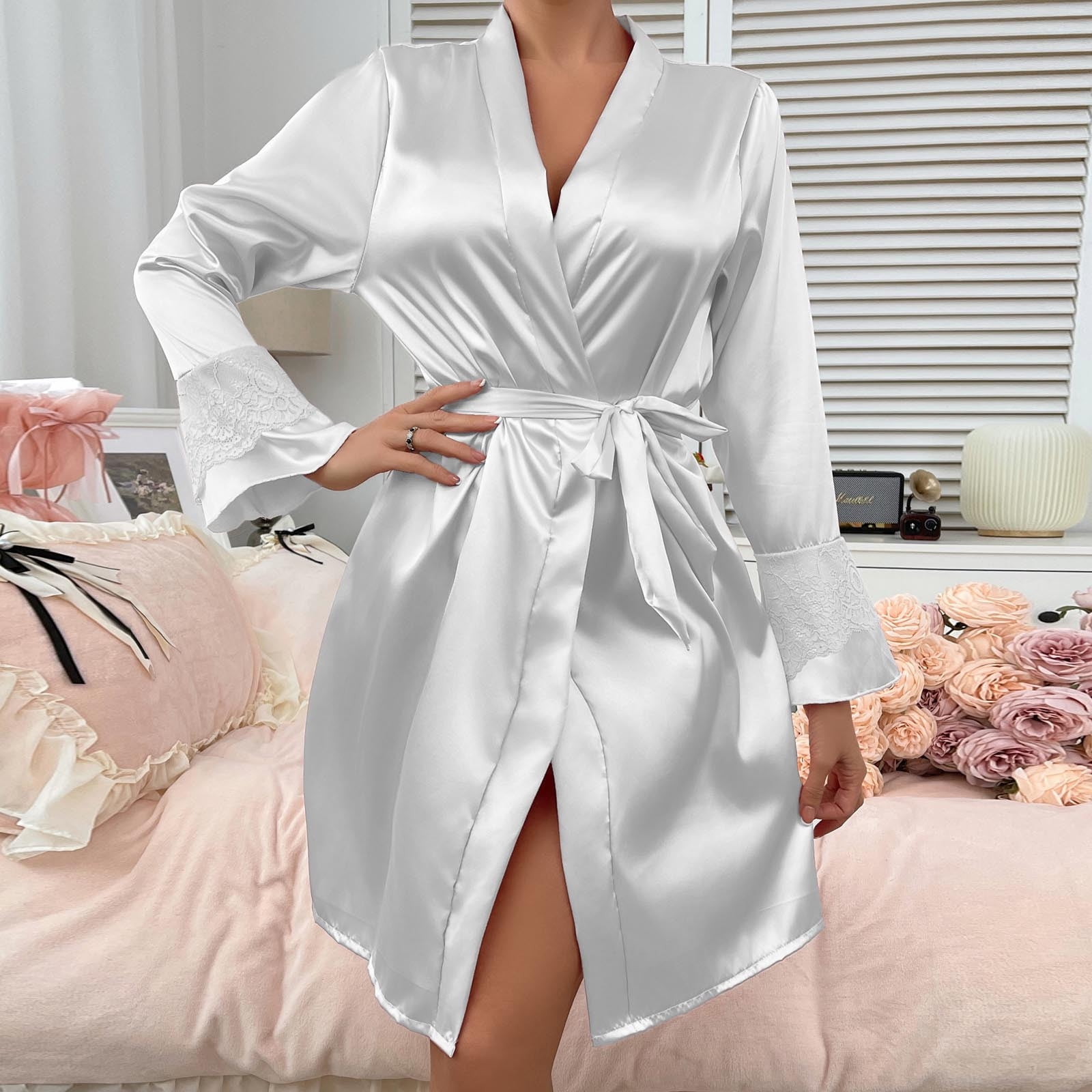 Click here for Kihout Womens Satin Robe Lingerie For Women Sexy K... prices