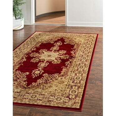 Unique Loom Versailles Rug Red/Cream 7' 10" x 11' Rectangle Border ...
