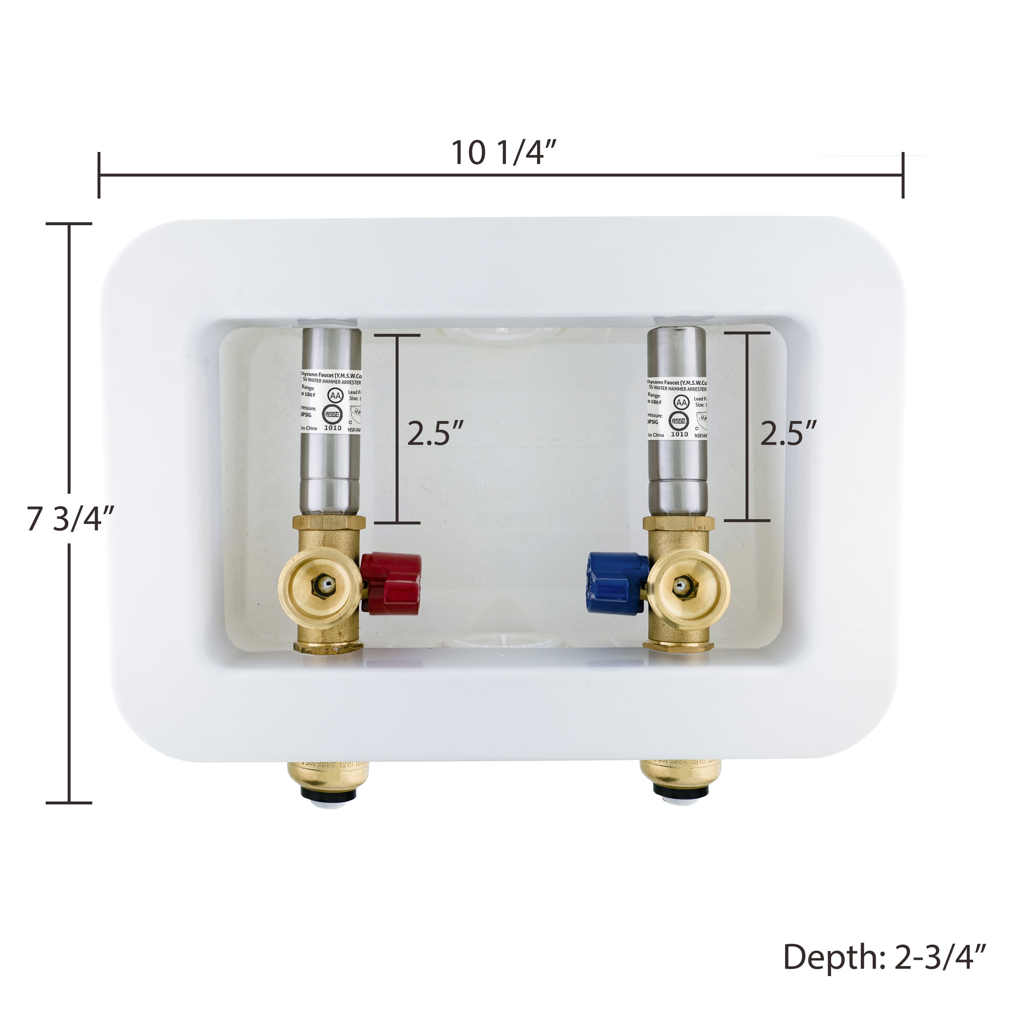 Buy Dyconn Washing Machine Outlet Box with Water Hammer Arrestor, 1/2 ...