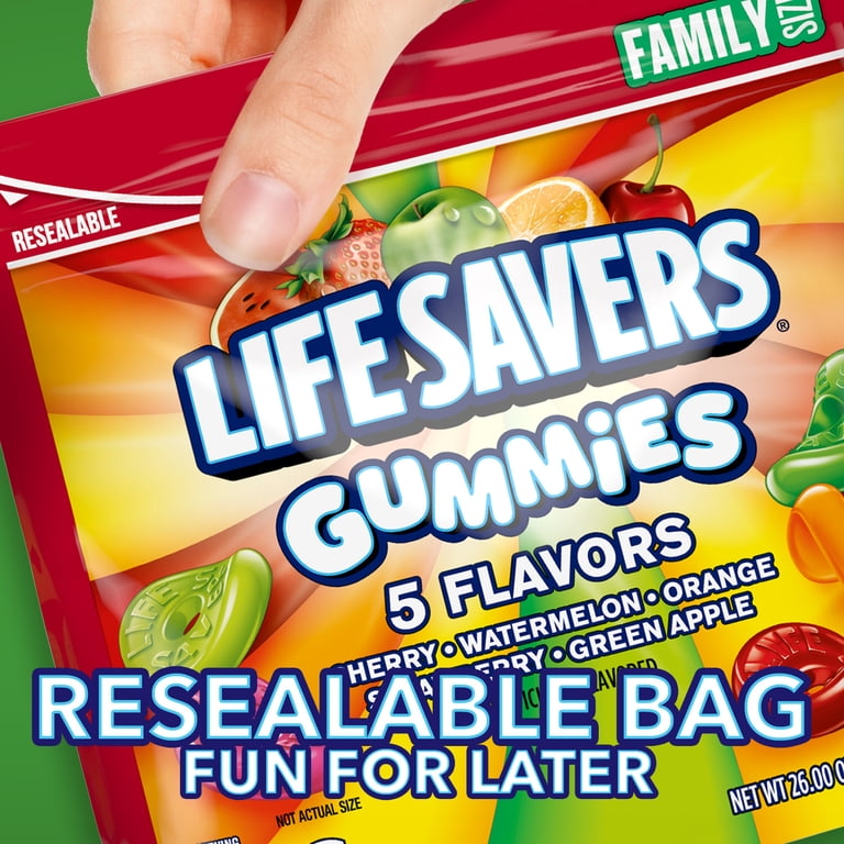 Gummy Lifesavers Candy Logo Life Savers Gummies, 5 Flavors, Share Size