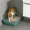 HOZVOMI Semi Enclosed High Sides Litter Box with Splash Guard and ...