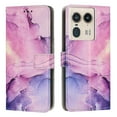 c For Moto Edge 50 5G Wallet Case, Marble Pattern [Wrist Strap] Premium ...