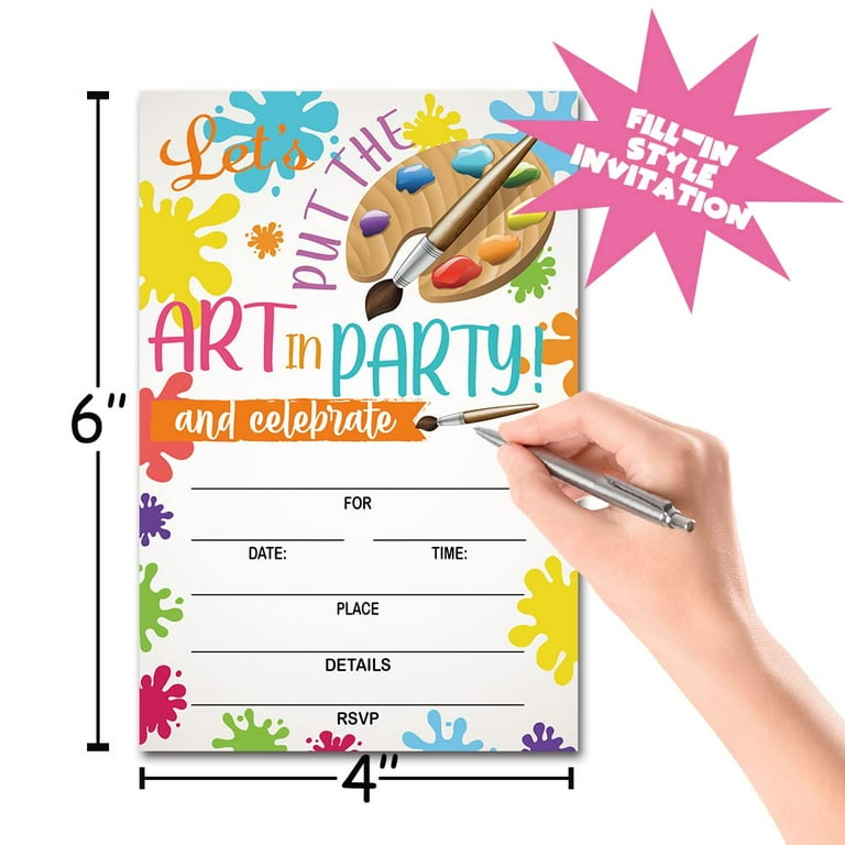 Art Party Invitations Girls