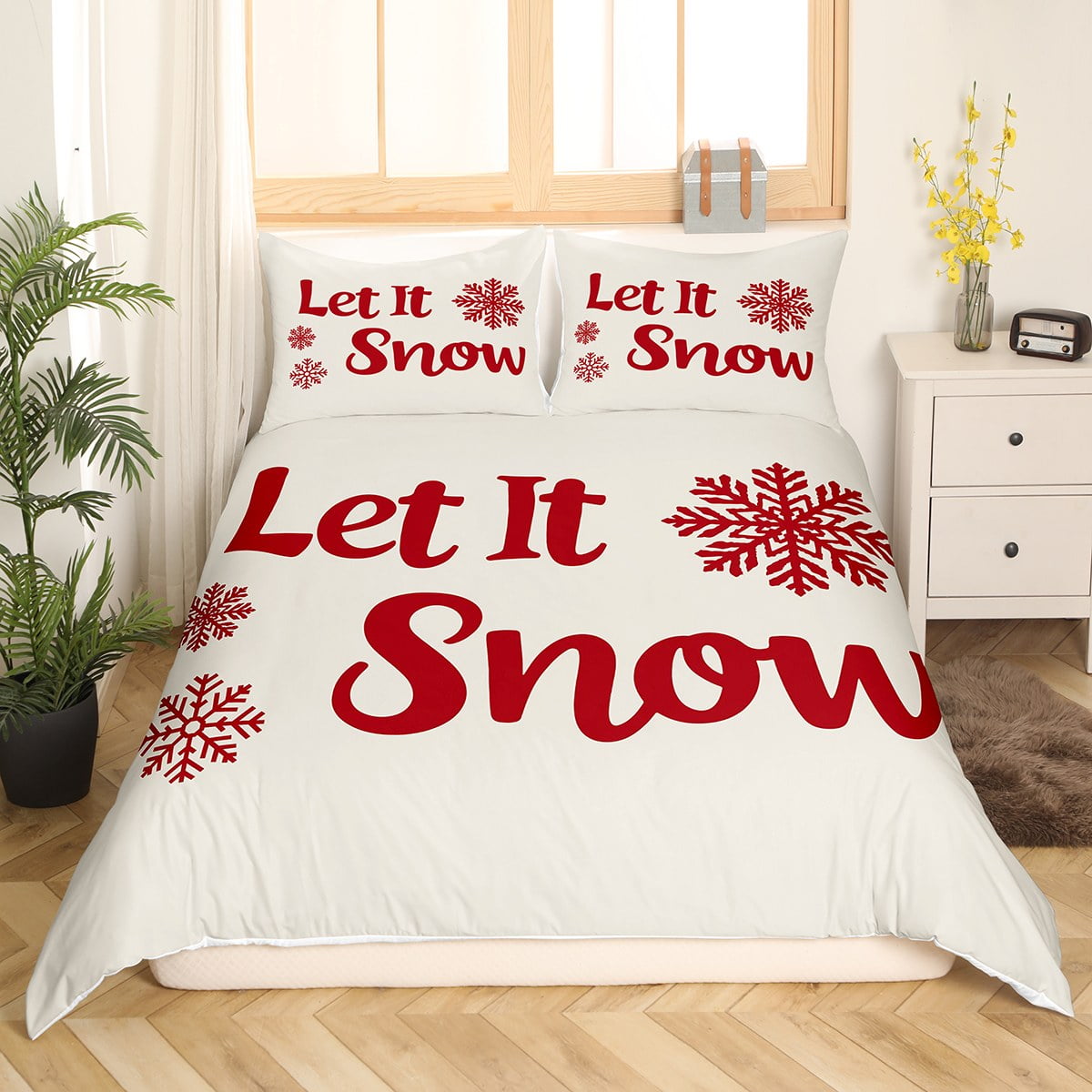 Click here for Erosebridal Merry Christmas Duvet Cover Queen red... prices