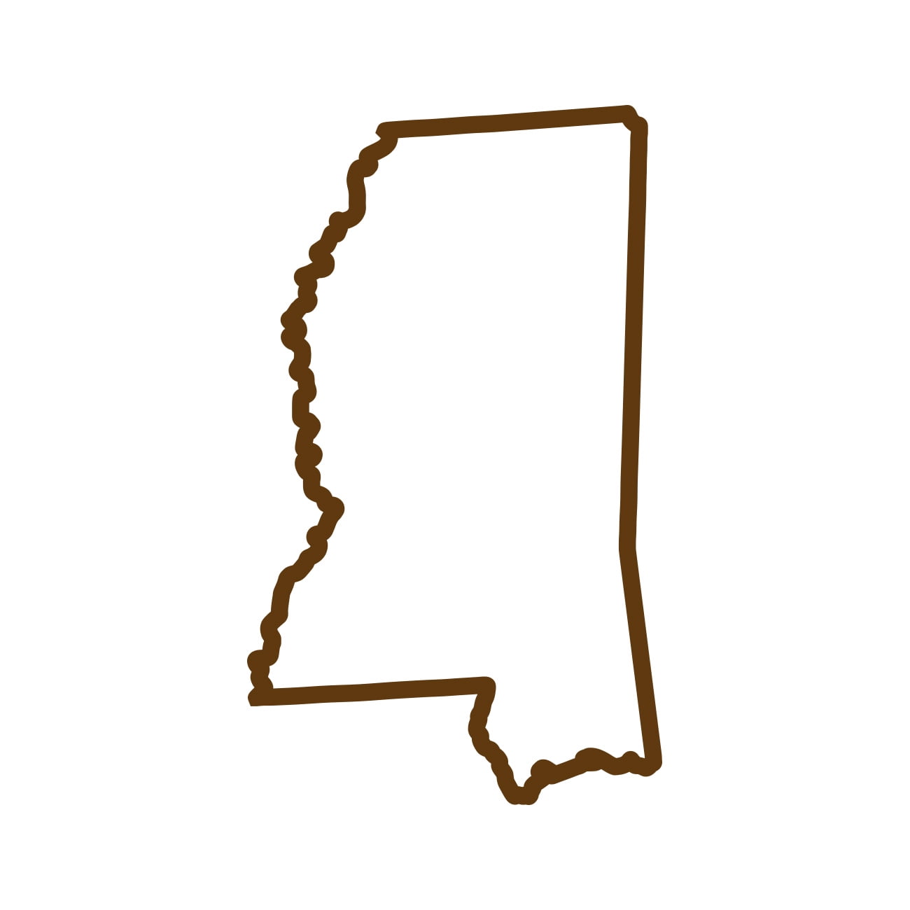 Mississippi Outline Sticker Decal Die Cut - Self Adhesive Vinyl ...