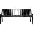 Global Industrial Outdoor Park Bench, 6 ft., Vertical Steel Slat, Black ...