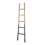 DecMode 18" x 73" Brown Wood Handmade Two-Toned Slanted Ladder with ...