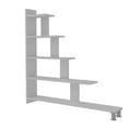 5-Shelf Modern Geometric Bookcase, White Finish Bookshelf, 47.2" H x 48 ...